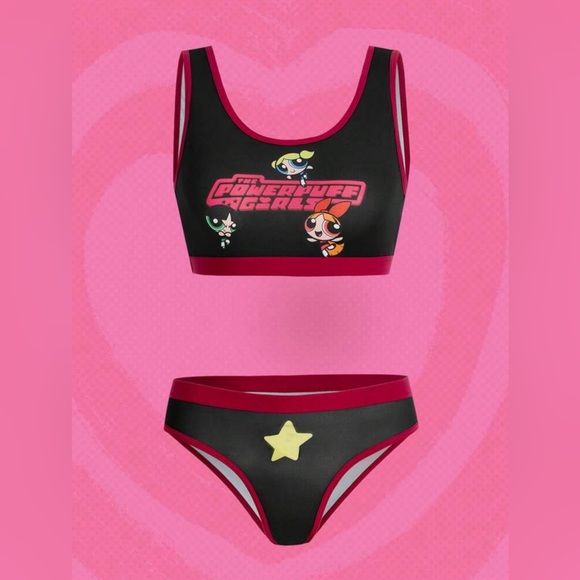ROMWE | Intimates & Sleepwear | Nwt Power Puff Girls Bra And Panty Set ...